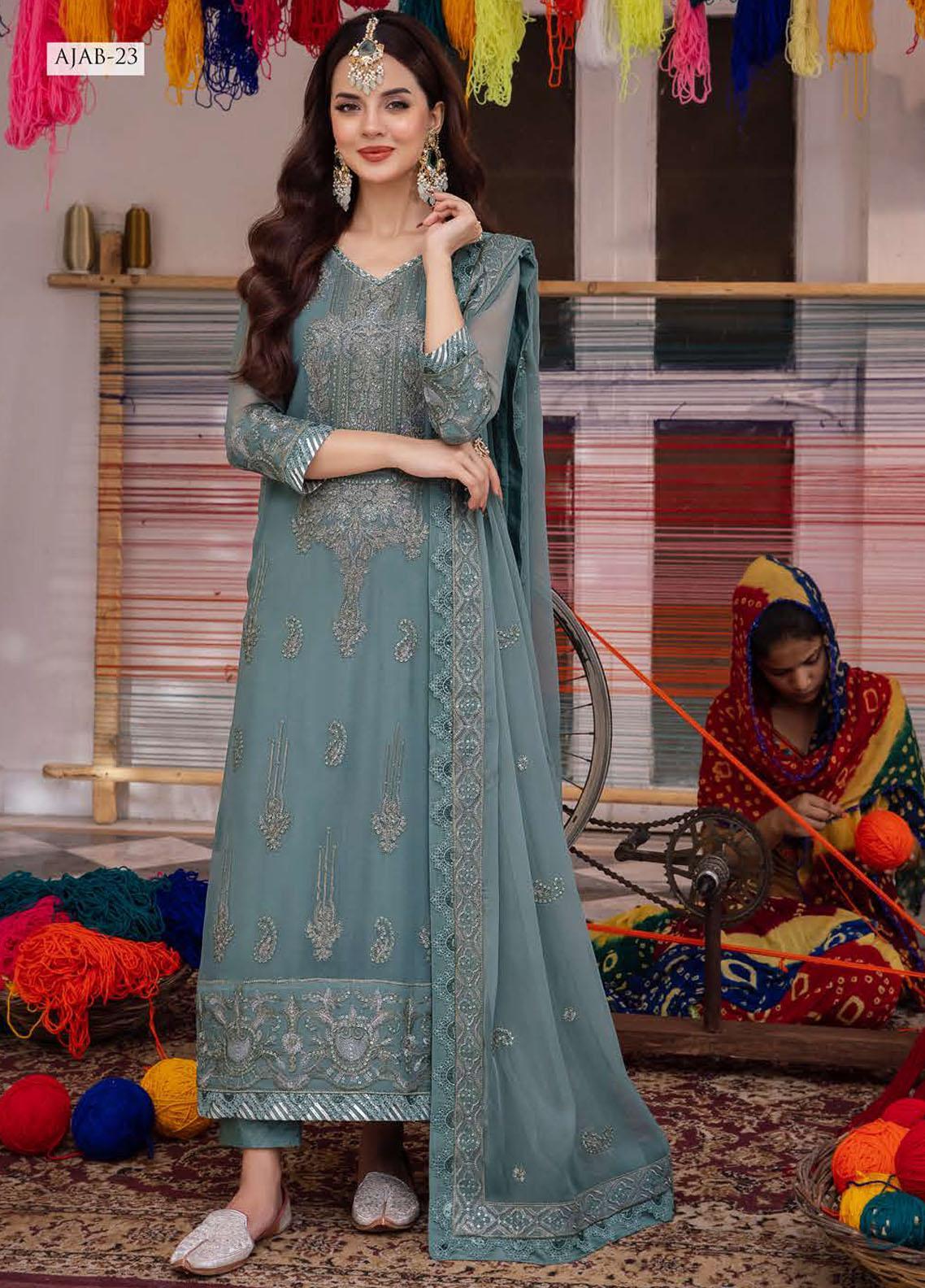 Abresham By Asim Jofa Embroidered Chiffon Suits Unstitched 3 Piece ...