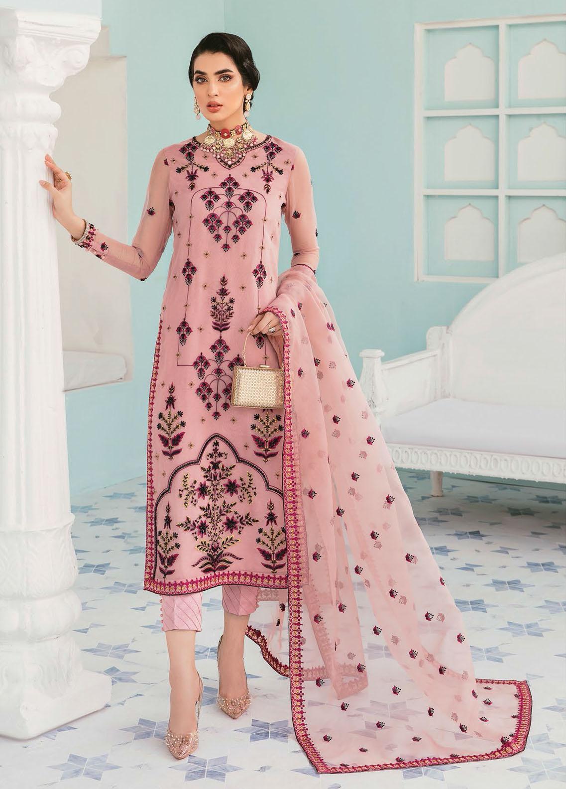 Elinor By Akbar Aslam Embroidered Organza Suits Unstitched 3 Piece ...