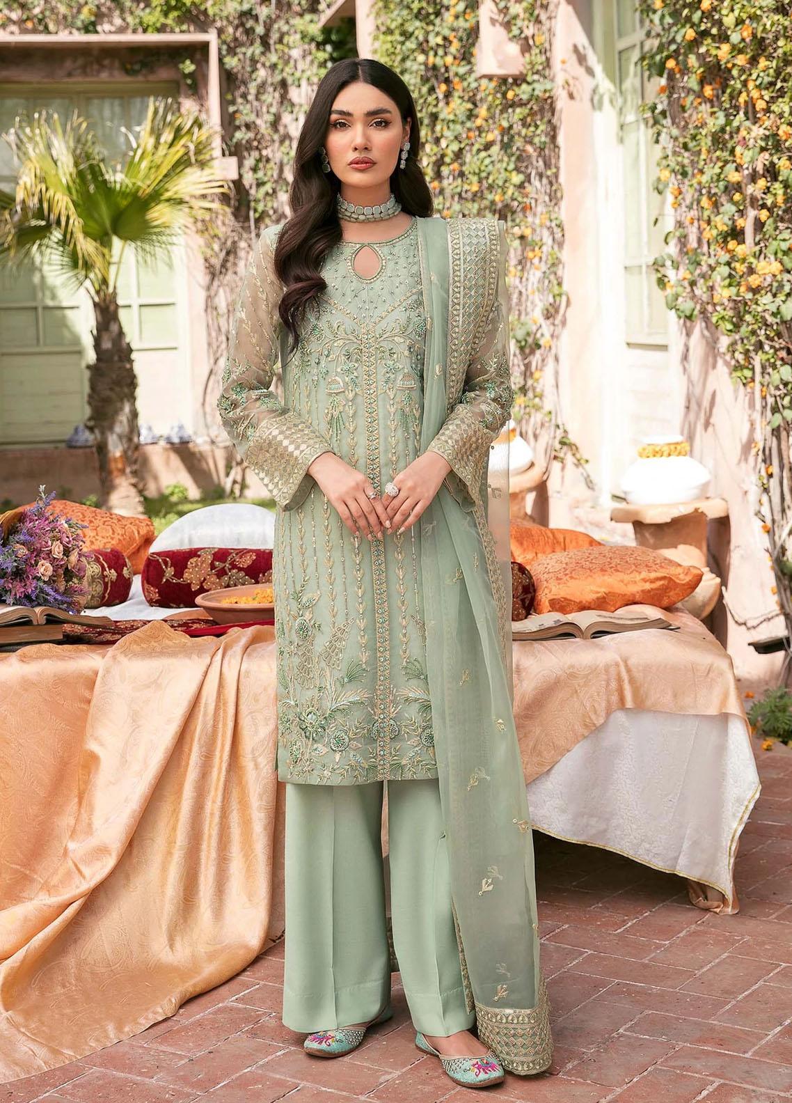 Akbar Aslam Luxury Pret Organza 3 Piece Suit AA22P GREEN FINCH