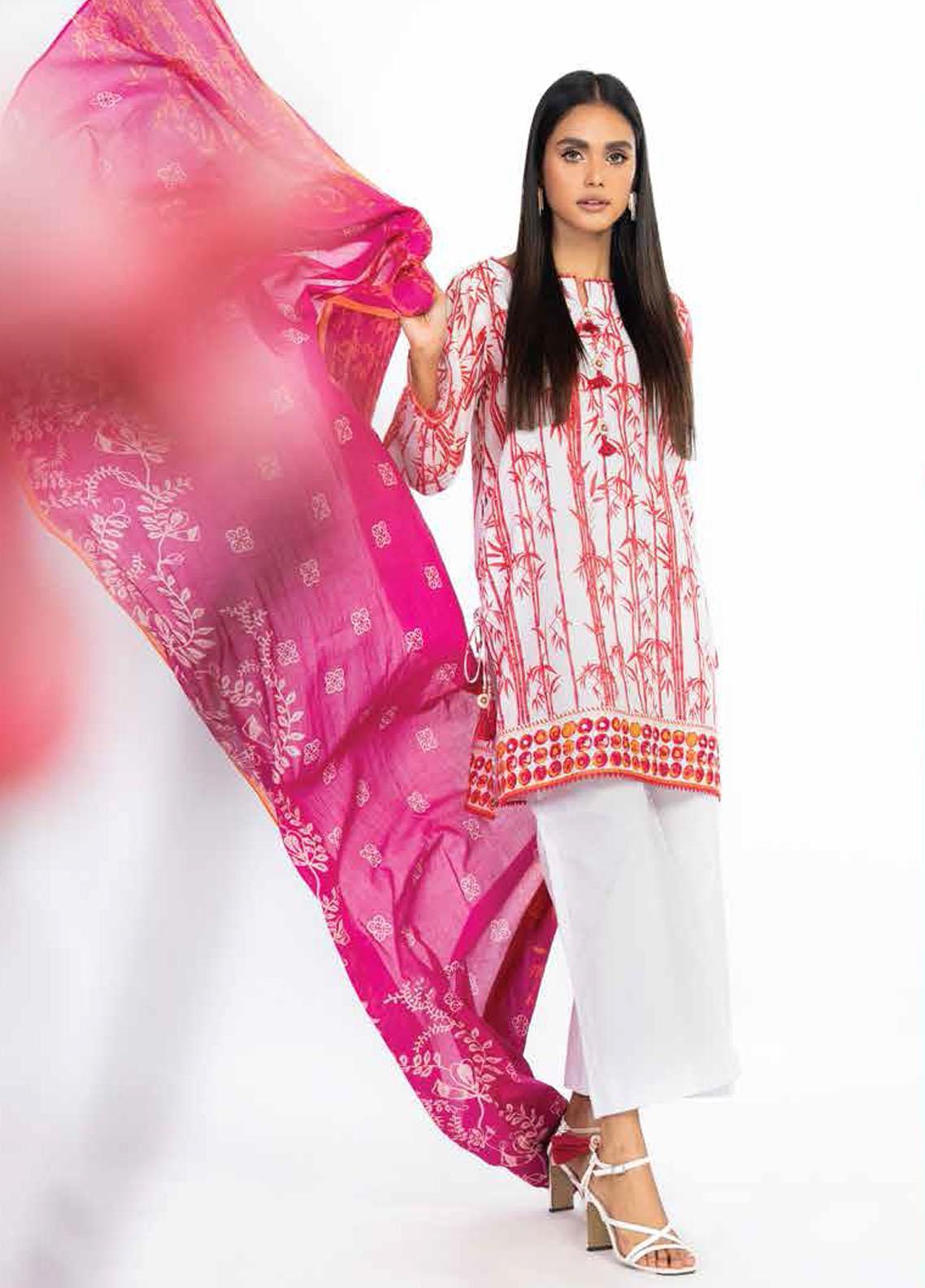 Al Karam Printed Lawn Suits Unstitched 3 Piece AK23SSL SS-40-23-Magenta ...