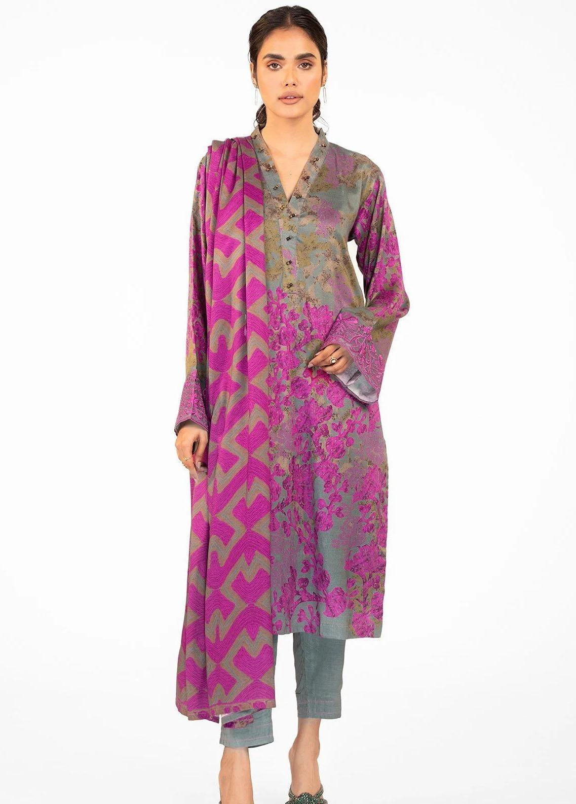 Al Karam Embroidered Viscose Suits Unstitched 3 Piece AK22W FW-10-22 ...