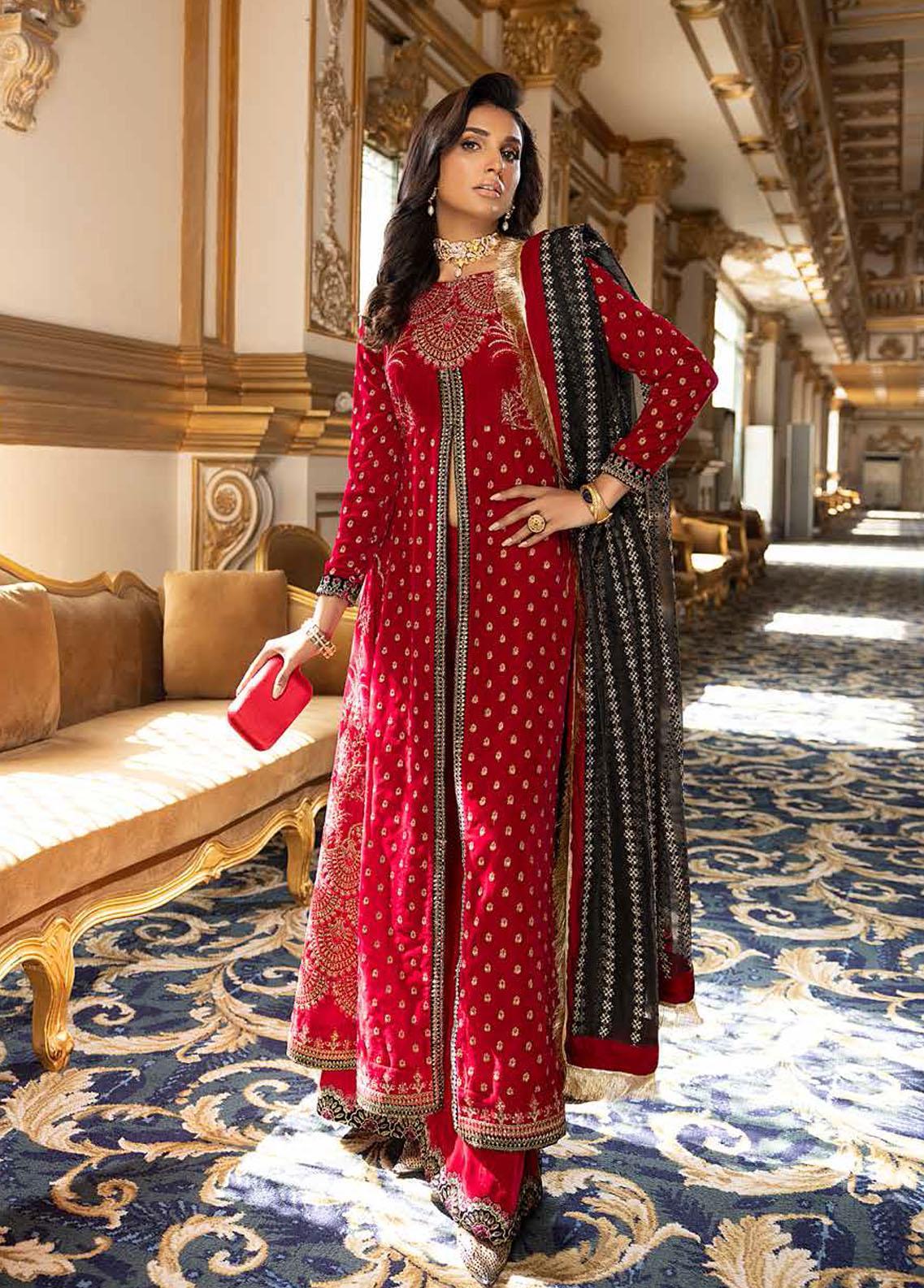Charizma Embroidered Velvet Suits Unstitched 3 Piece CRZ22-V2 CV-08 ...