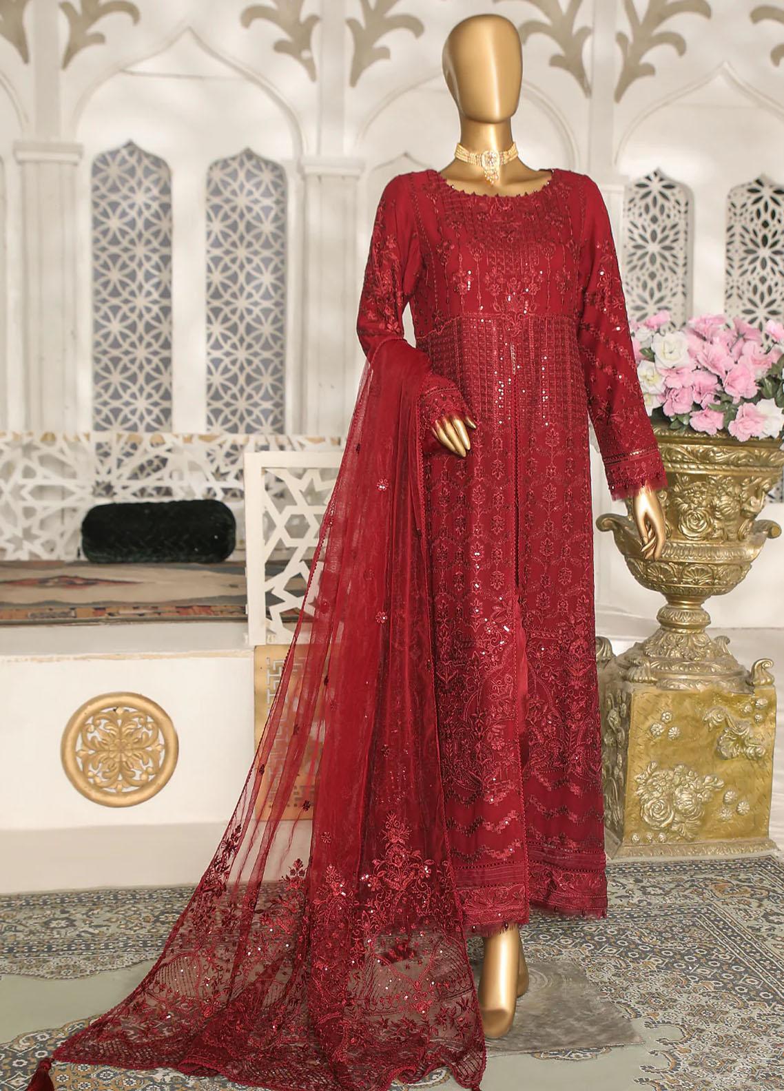 Cortesia By HZ Textiles Embroidered Chiffon Suits Unstitched 3 Piece ...