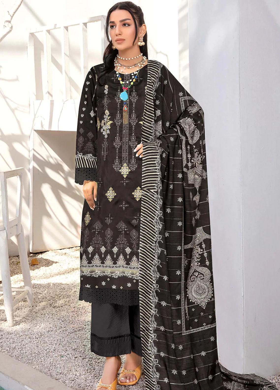 Insiya Clothing Embroidered Cambric Suits Unstitched 3 Piece INS23DK DK ...