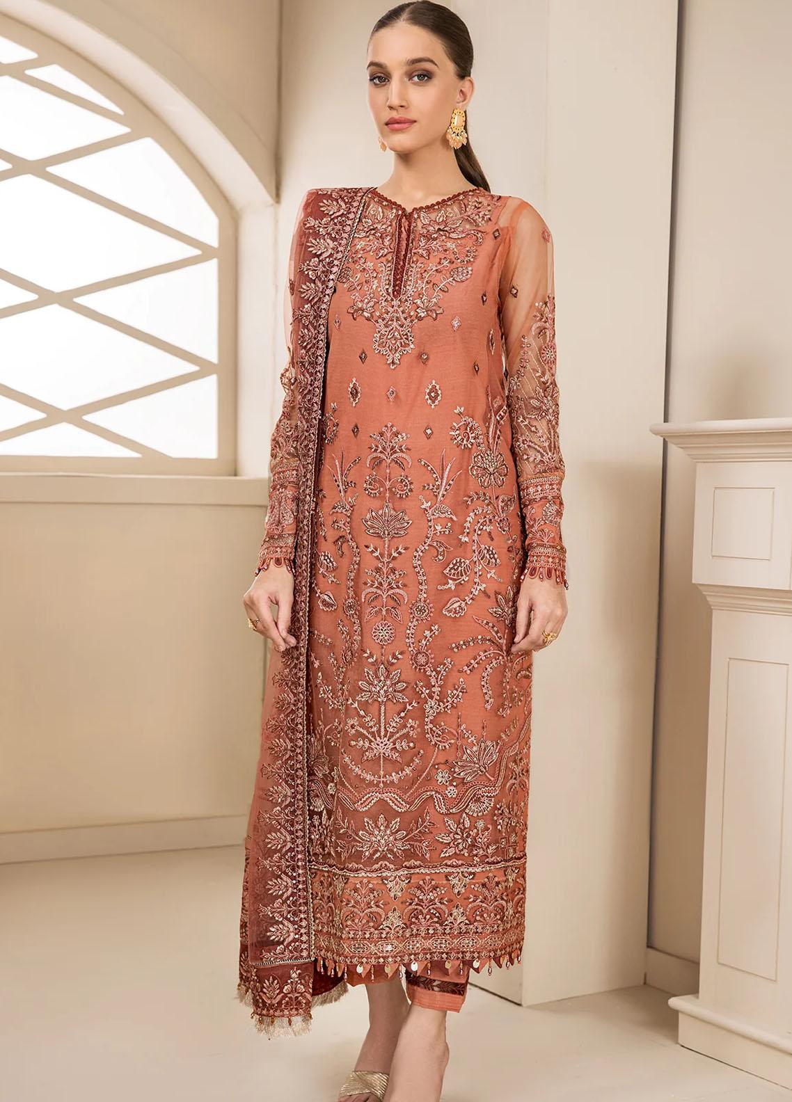 Farasha Embroidered Net Suits Unstitched 3 Piece FSH23LA D-05 Marile ...