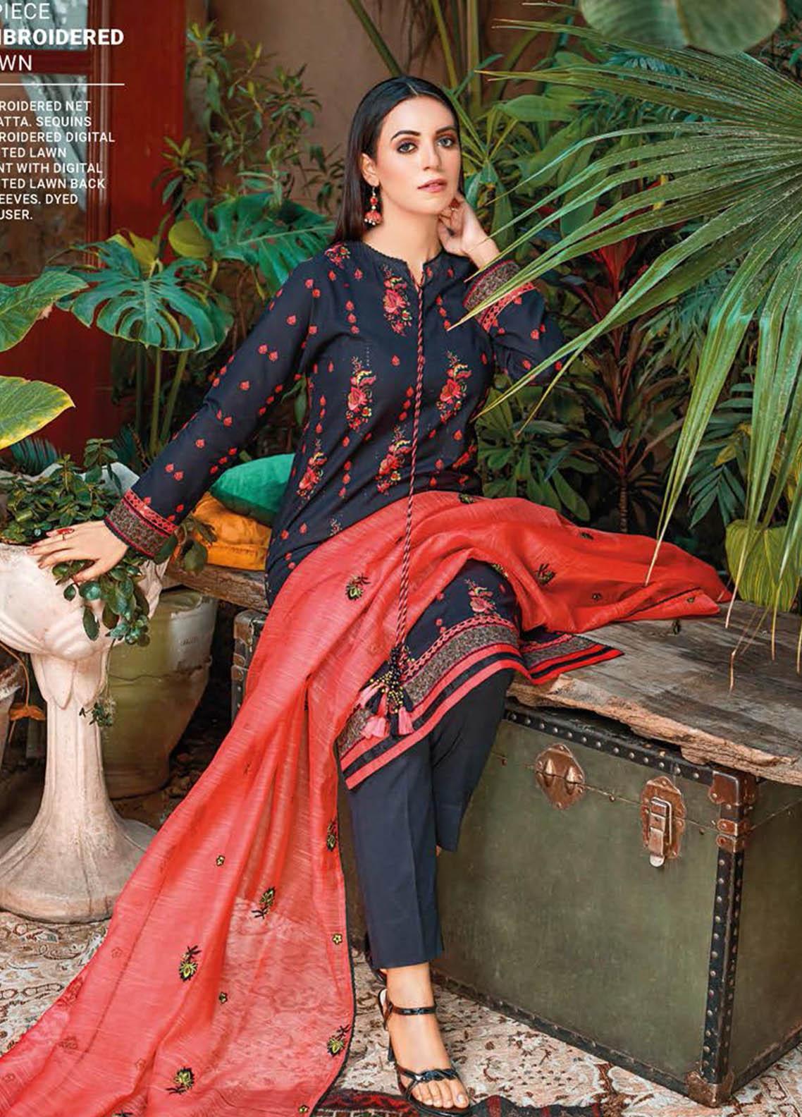 Essential Lawn By Gul Ahmed Embroidered Lawn Suits Unstitched 3 Piece ...