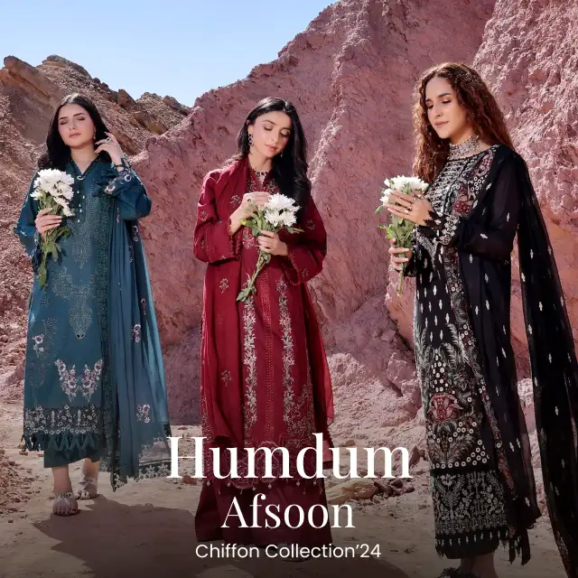Afsoon By Humdum Unstitched Lawn Collection 2024 | Sanaulla Store
