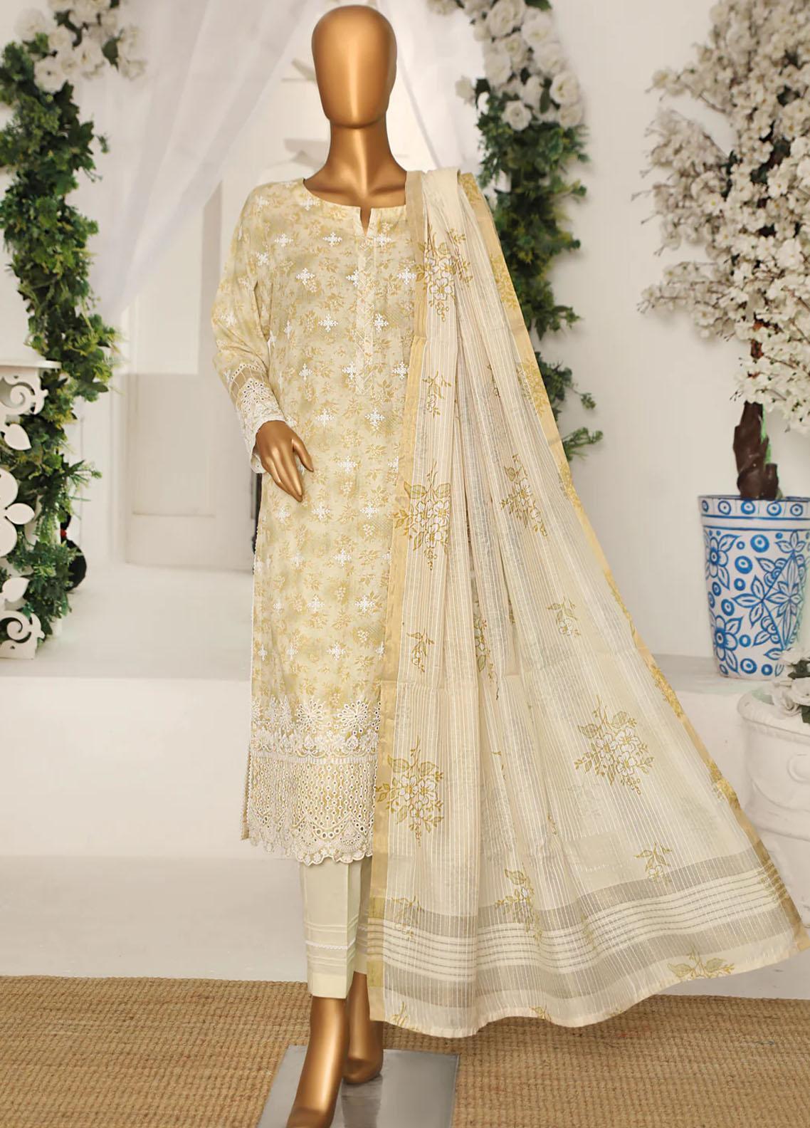 HZ Textiles Embroidered Chikankari Lawn Suits Unstitched 3 Piece ...