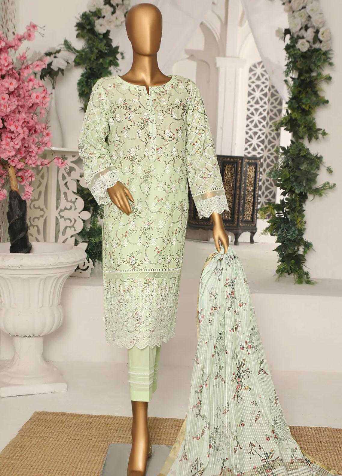 HZ Textiles Embroidered Chikankari Lawn Suits Unstitched 3 Piece ...