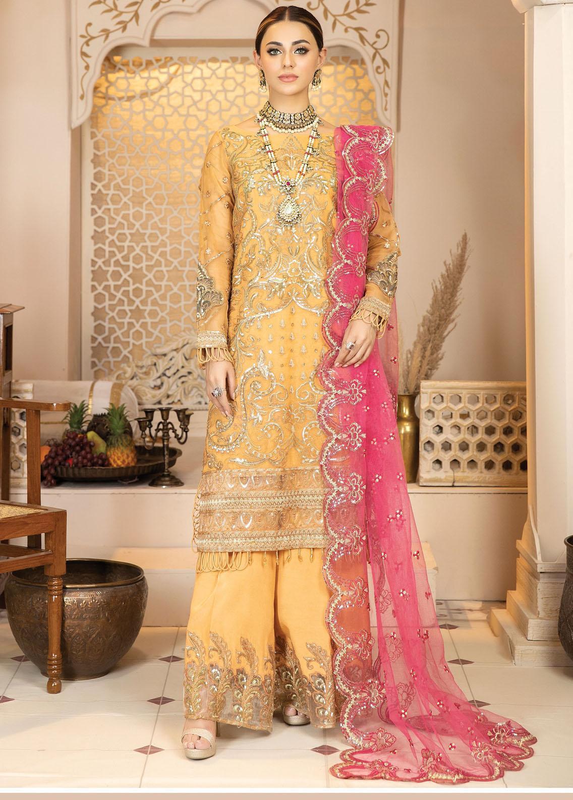 La Bella By Imrozia Premium Embroidered Chiffon Suits Unstitched 3 Piece IMP22B L-235 Glisten ...