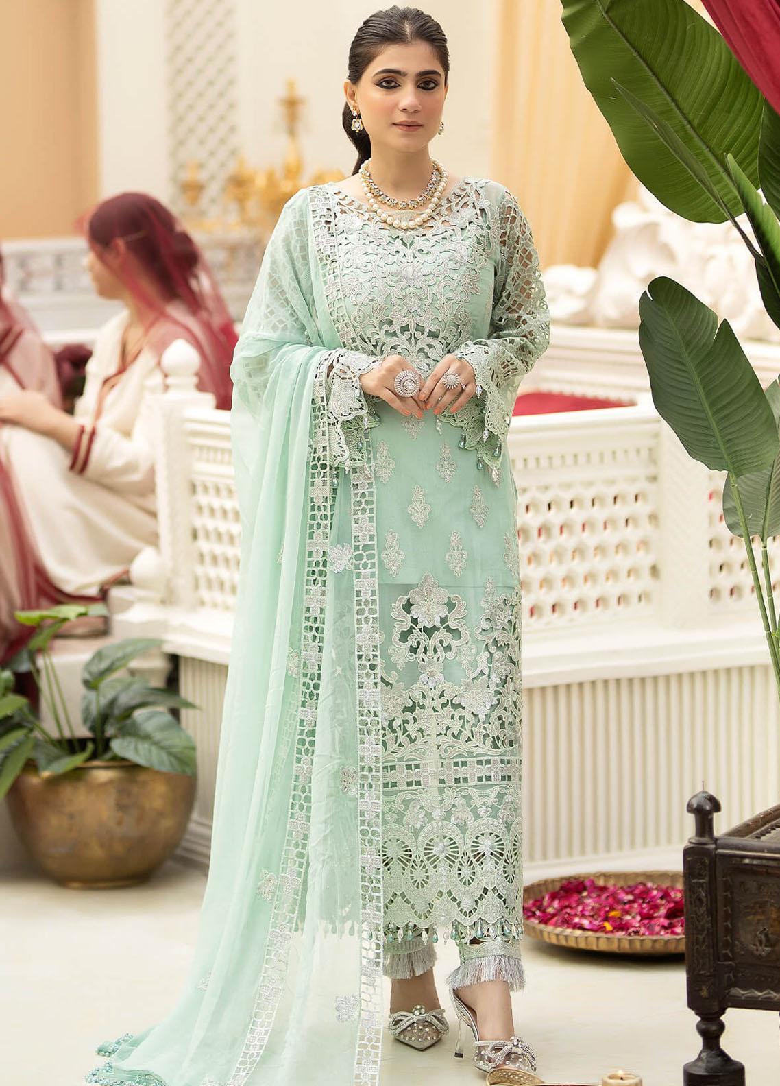 Imrozia Premium Embroidered Organza Suits Unstitched 3 Piece IMP23FL L-268 Amber Vivacity ...