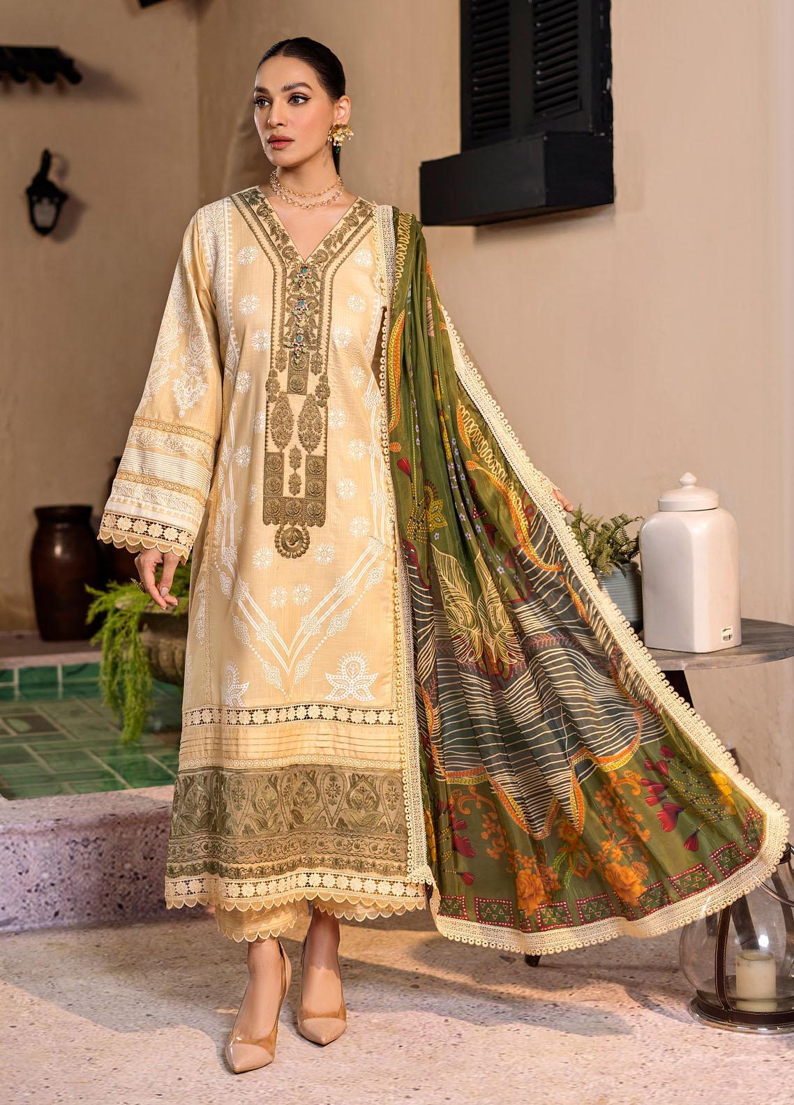 Ittehad Textiles Embroidered Lawn Suits Unstitched 3 Piece ITD22PS LF ...