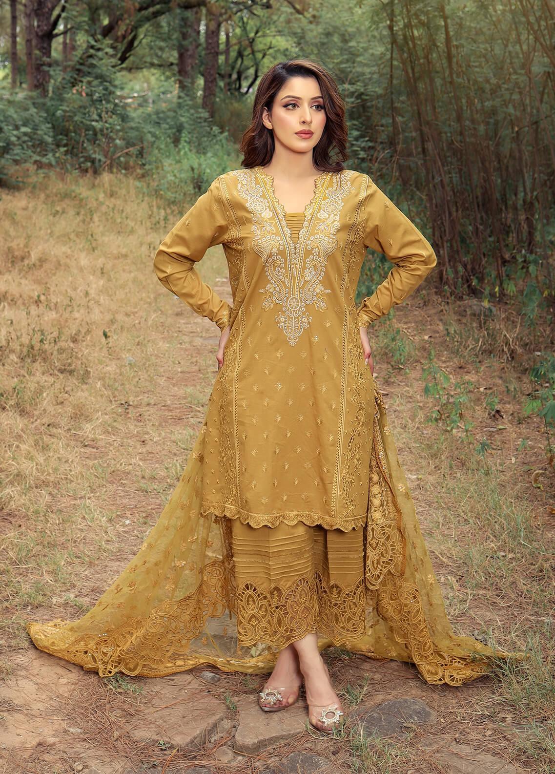 Lyla Embroidered Lawn Suits Unstitched 3 Piece LY23L D-04 - Summer ...