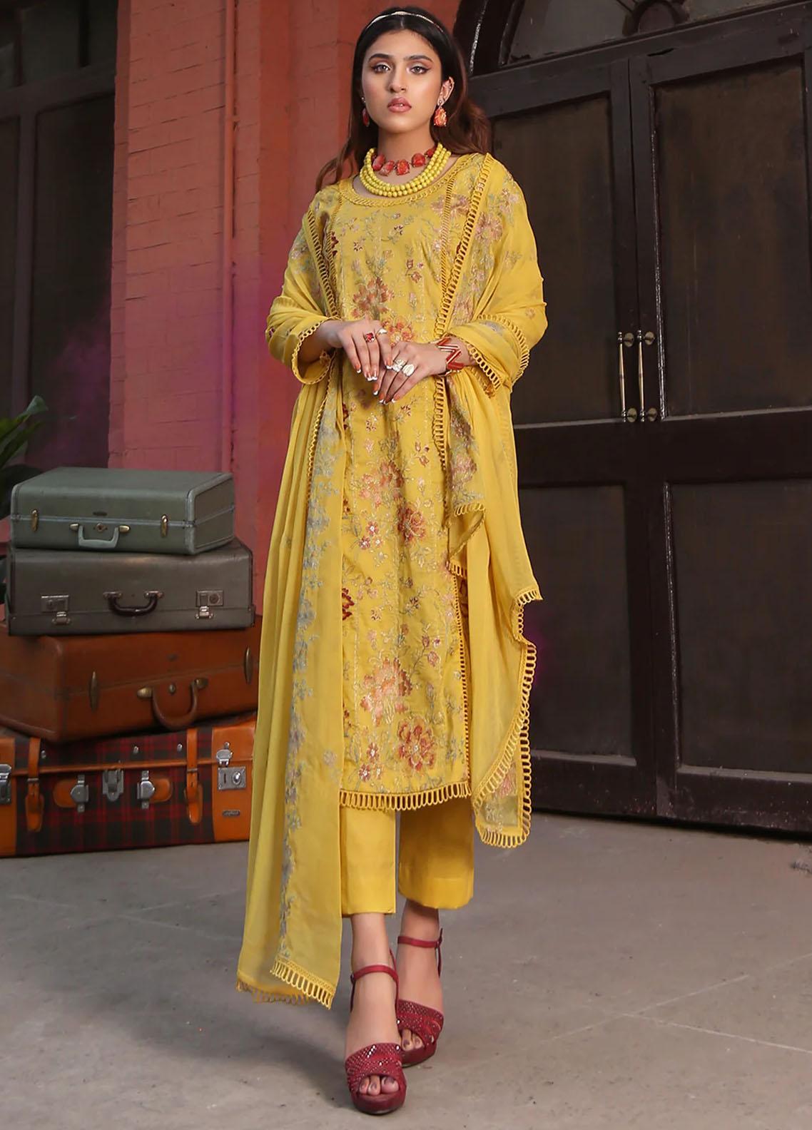 Mahnur Embroidered Lawn Suits Unstitched 3 Piece MN23L-V2 D-12 - Summer ...