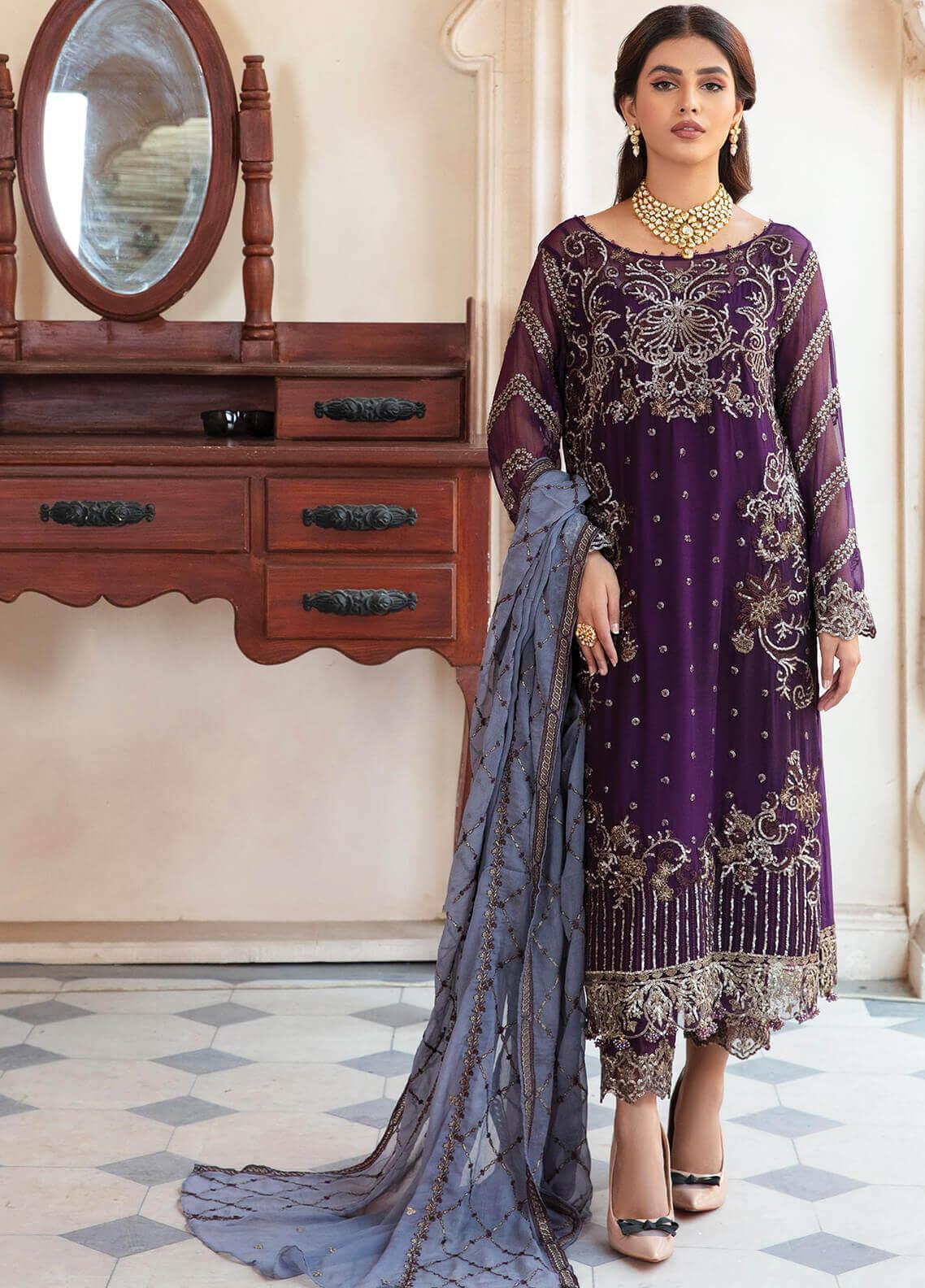Majestic by Imrozia Embroidered Chiffon Suits Unstitched 3 Piece IMP22MA M-07 Leilani - Premium ...