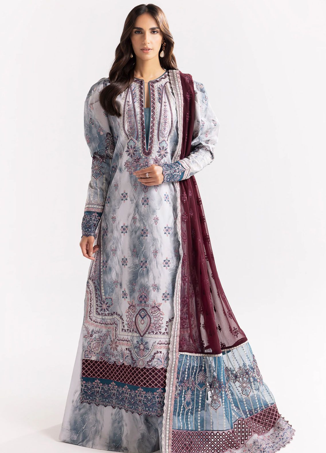 Maryum N Maria Embroidered Lawn Suit Unstitched 3 Piece MNM24E MS24590 ...
