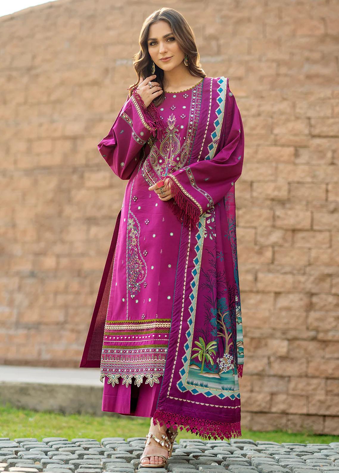 Mehr O Mah By Bin Ilyas Embroidered Lawn Suits Unstitched 3 Piece BI23MM 1816-B - Summer Collection