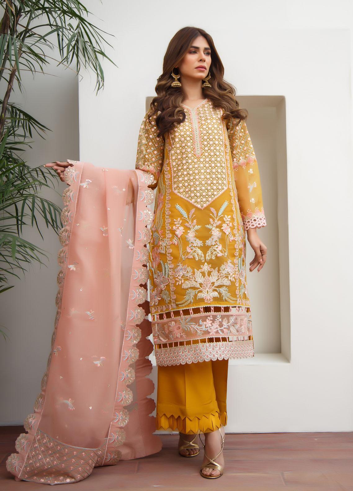 Myra By Suveez Embroidered Organza Suits Unstitched 3 Piece SZ22MR Cyra ...