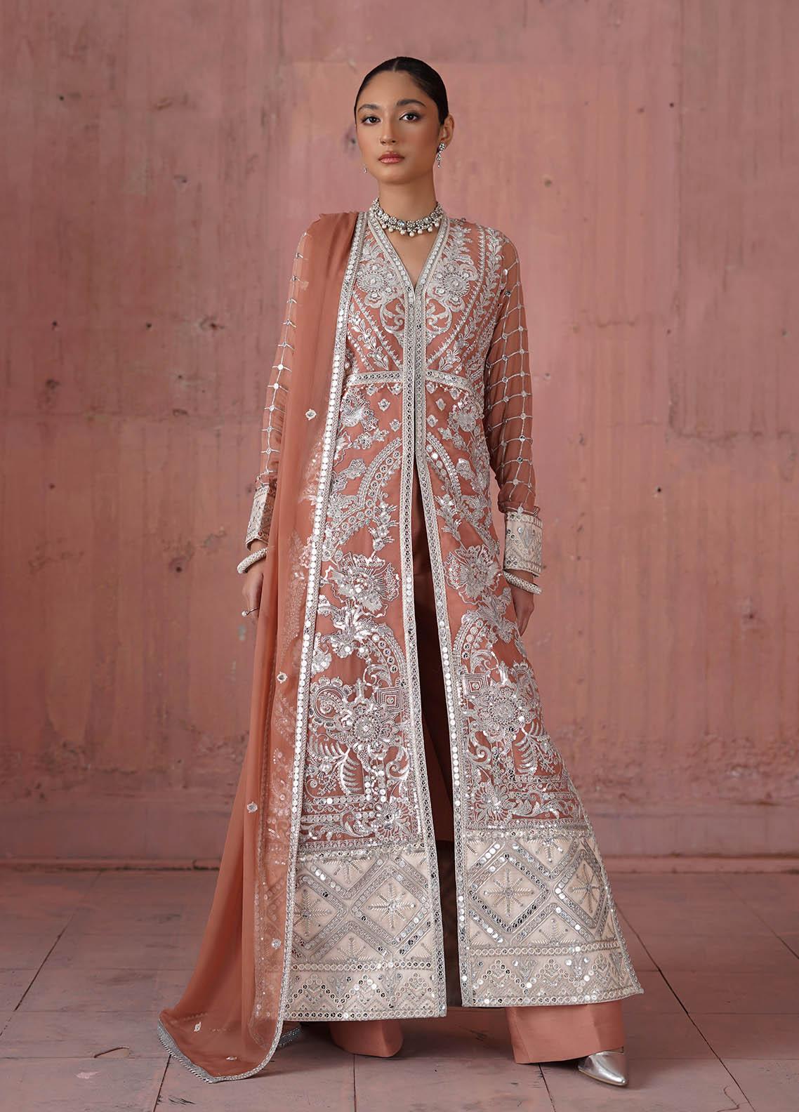 Naqsh By Mashq Embroidered Chiffon Suits Unstitched 3 Piece MAQ22N QFG-0018 The Peach Tree ...