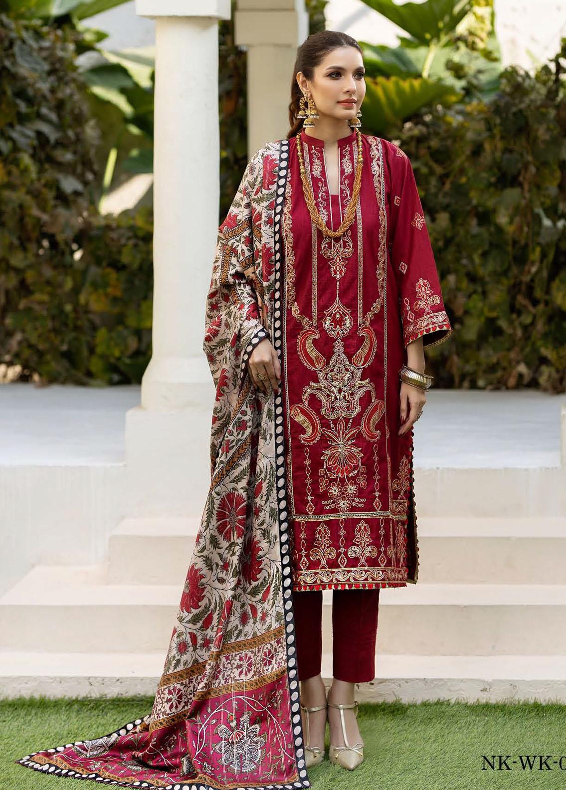 Noorma Kaamal Embroidered Khaddar Suits Unstitched 3 Piece NK23WK NK-WK ...