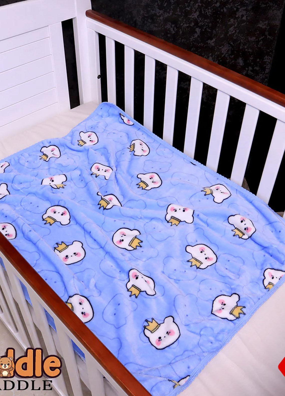 Plush Mink Blanket Cuddle Baby Swaddle Blanket-Baby Blue - Baby Product