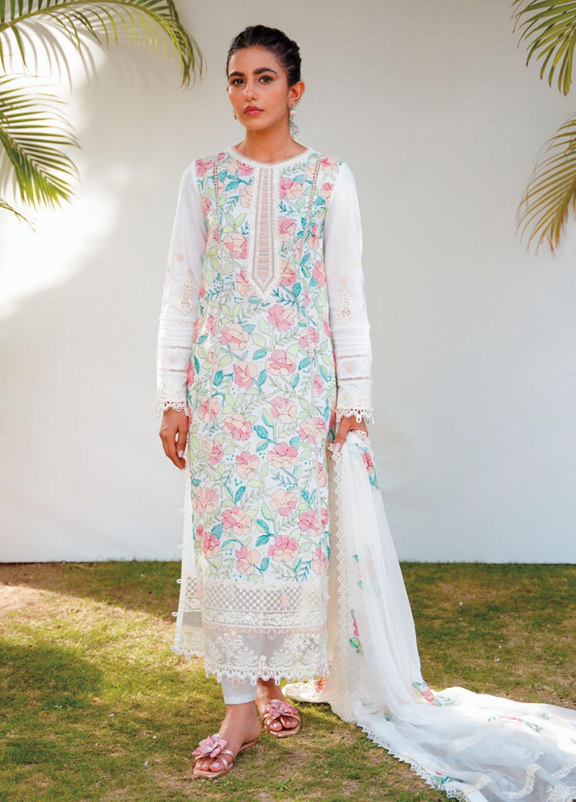 Qlinekari By Qalamkar Embroidered Chikankari Suits Unstitched 3 Piece ...