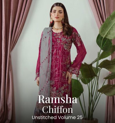Ramsha Chiffon Unstitched Collection 2024 Vol-25 | Sanaullah Store