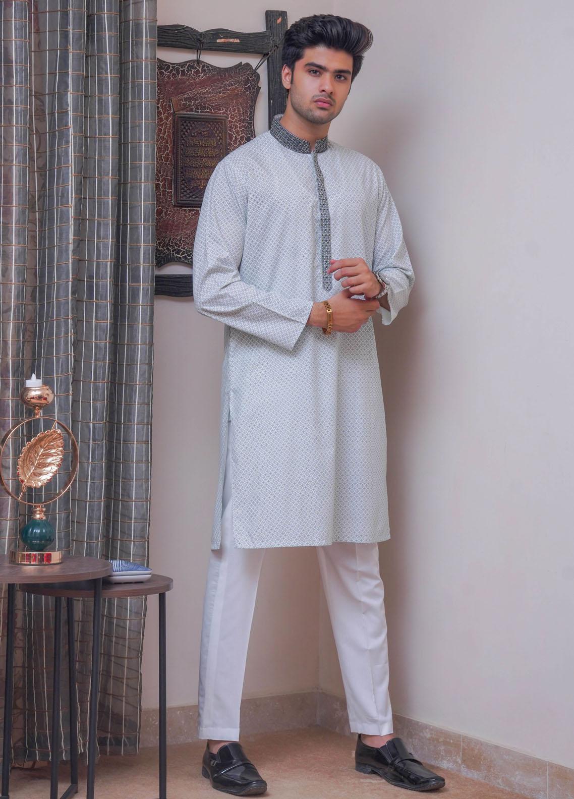 Buy Real Image Blended Formal Kurta for Men - D-440 Green - Online in ...