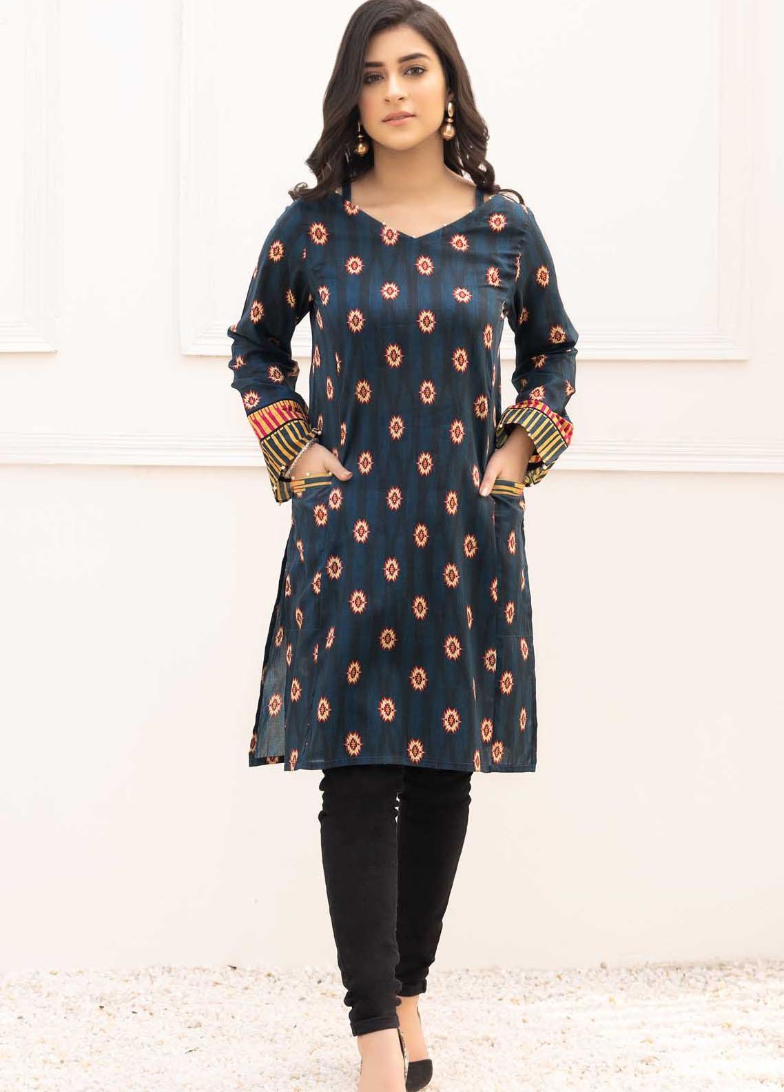 Adan's Libas Printed Lawn Stitched Kurtis D-11
