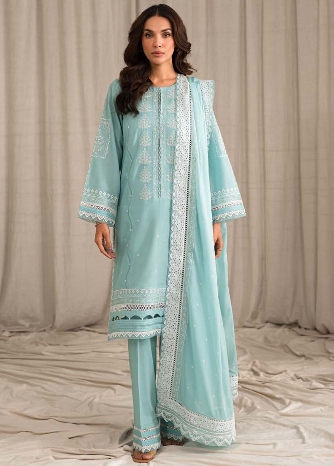 Sahar Chikankari Lawn Suit Unstitched 3 Piece SHR24LS S24-CK-L1-09 ...