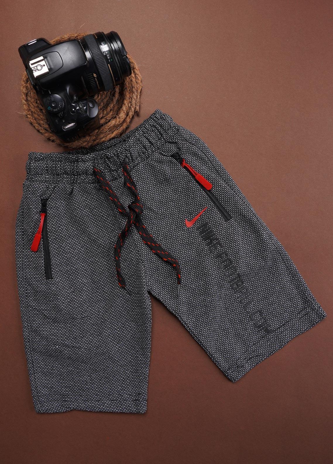 Sanaulla Exclusive Range Cotton Fancy Shorts for Boys - 331872 Dark Grey