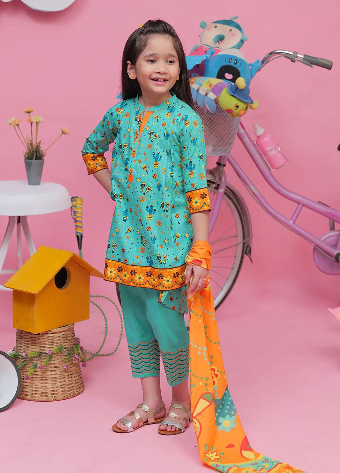 Senorita Lawn Pret 3 Piece Suit for Kids - KAD-01955-SGN/MCL
