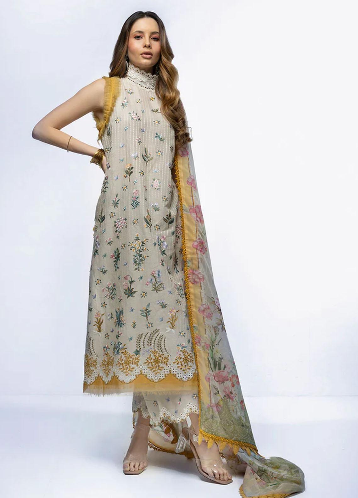 Sobia Nazir Embroidered Lawn Suits Unstitched 3 Piece SN23V 8B - Summer ...