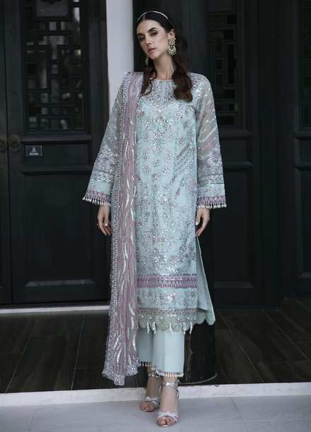 Surmaya By Avyana Embroidered Net Suits Unstitched 4 Piece AV23S AS-06 ...