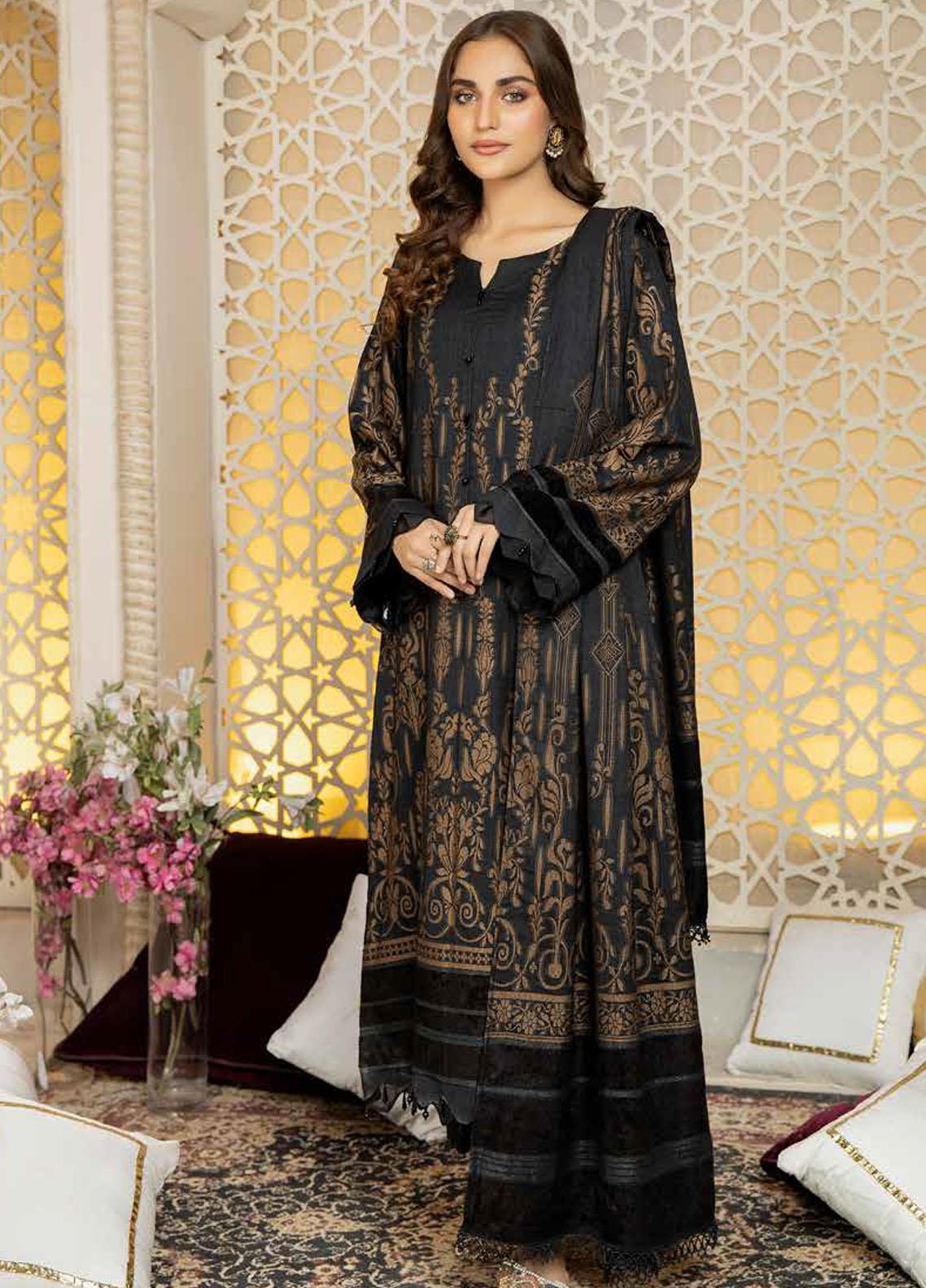 Tehzeeb by Riaz Arts Jacquard Leather Peach Suits Unstitched 3 Piece ...