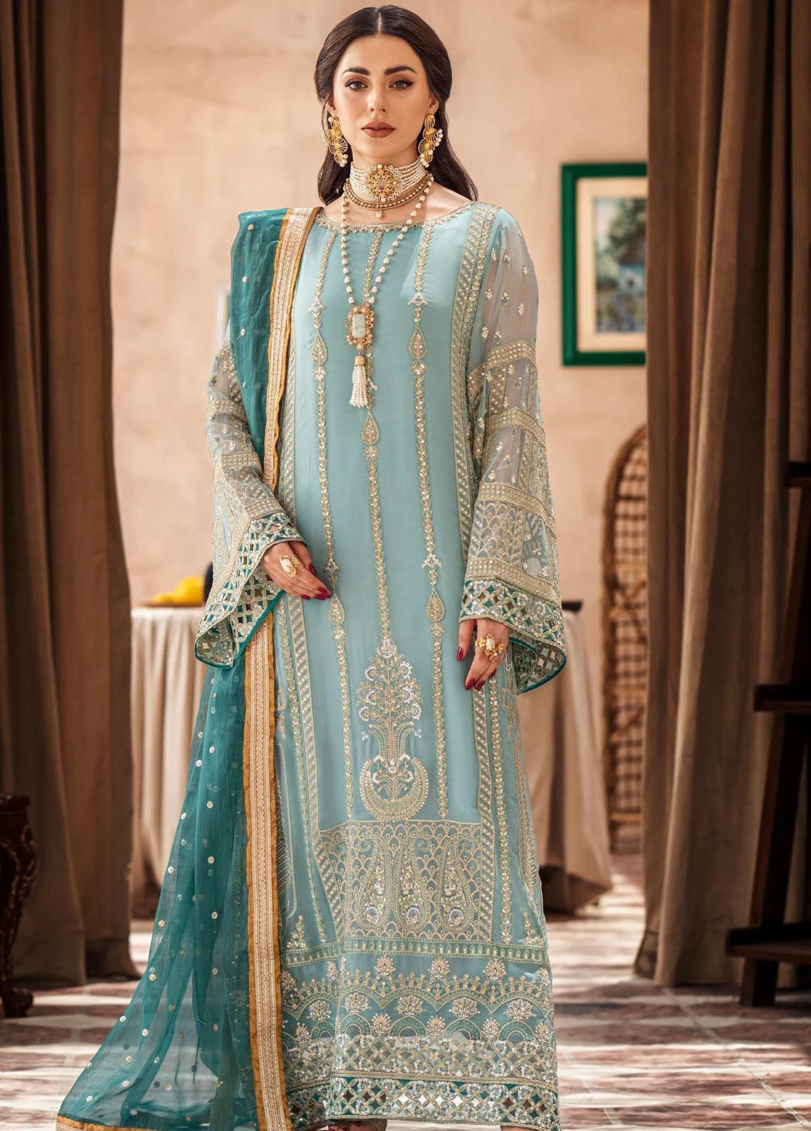 Zainab By Mashq Embroidered Chiffon Suits Unstitched 3 Piece MAQ23Z QFD ...