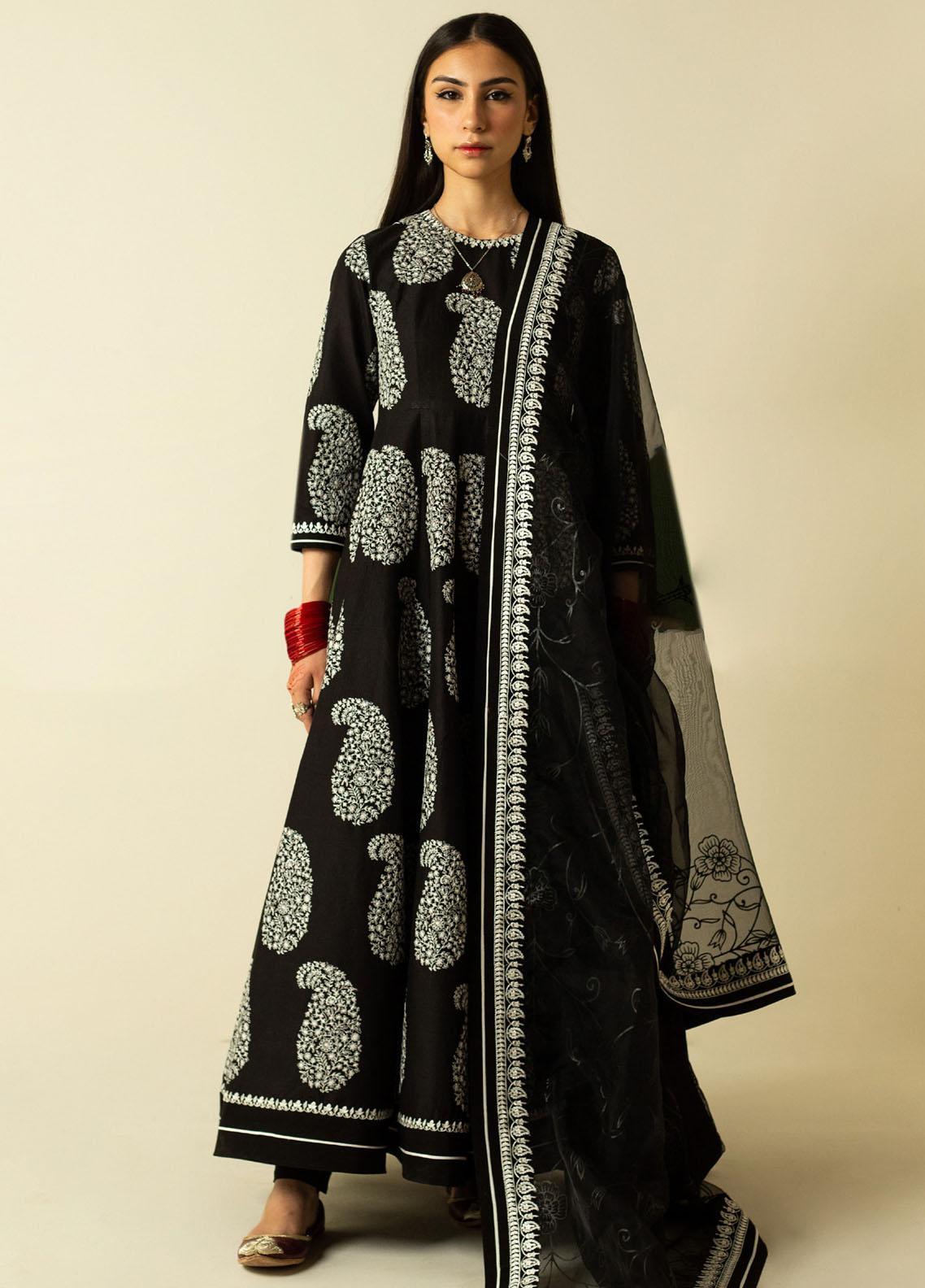 Zara Shahjahan Embroidered Suits Unstitched 3 Piece ZS23SL-V2 D-03 - Summer Collection