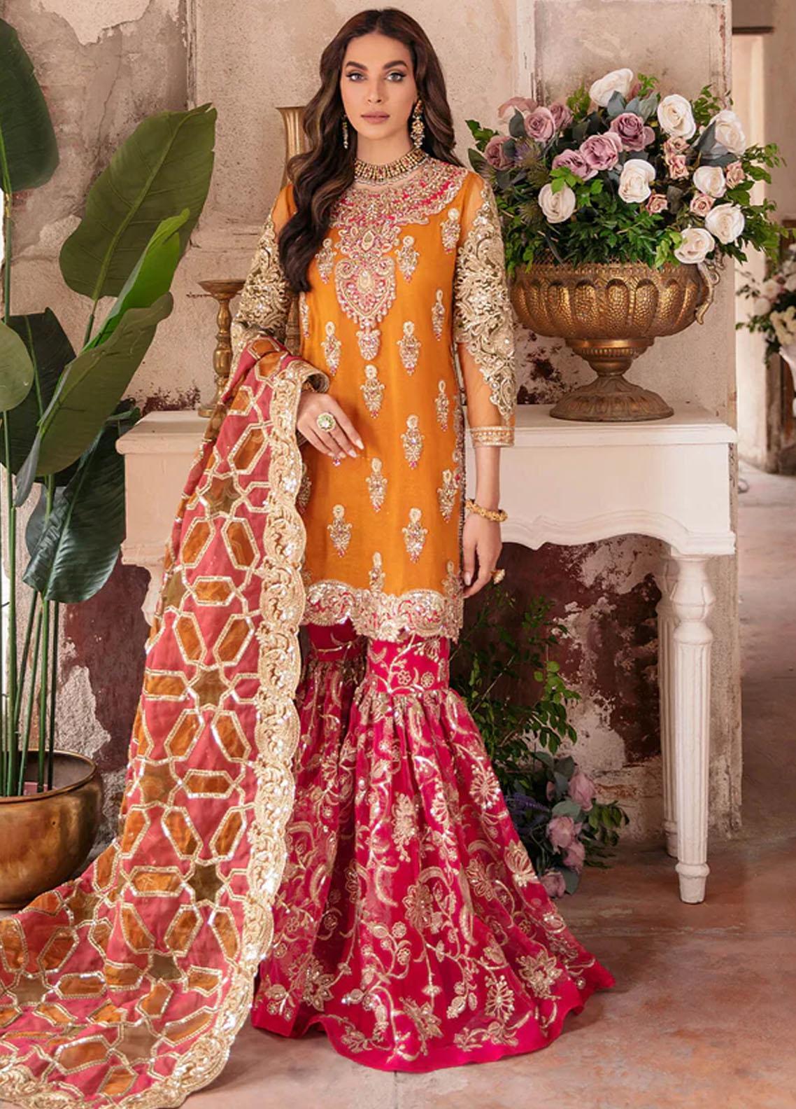 Aangan by Imrozia Premium Embroidered Net Suits Unstitched 3 Piece IMP22A IB-23 Gul-e-Rana ...
