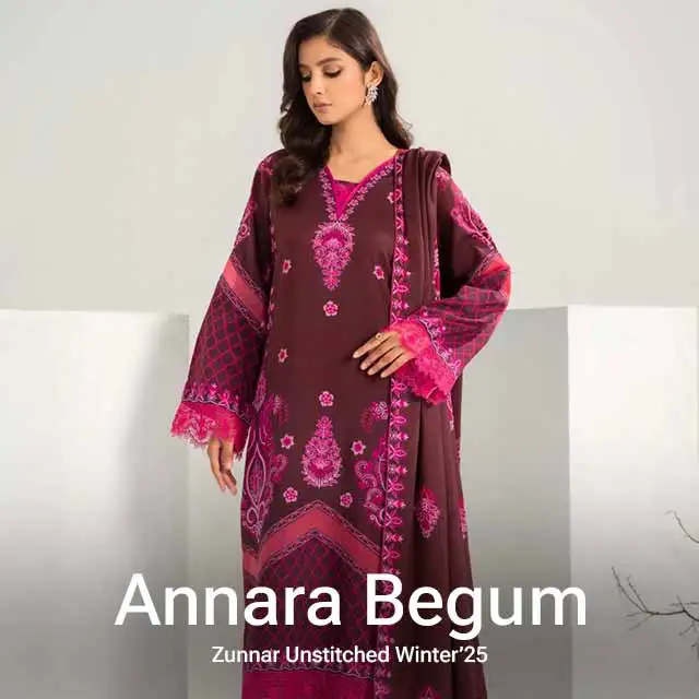 Annara Begum Zunnar Unstitched Winter Collection 2025 - Sanaulla Store
