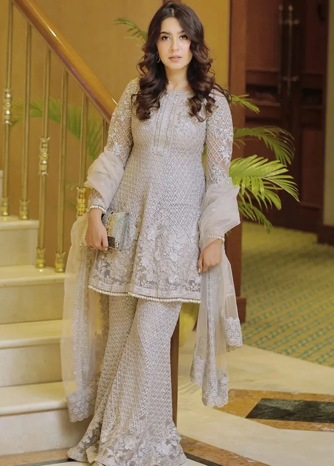 Azure Embroidered Net Suit Unstitched 3 Piece AZ24W Jugnu - Formals ...