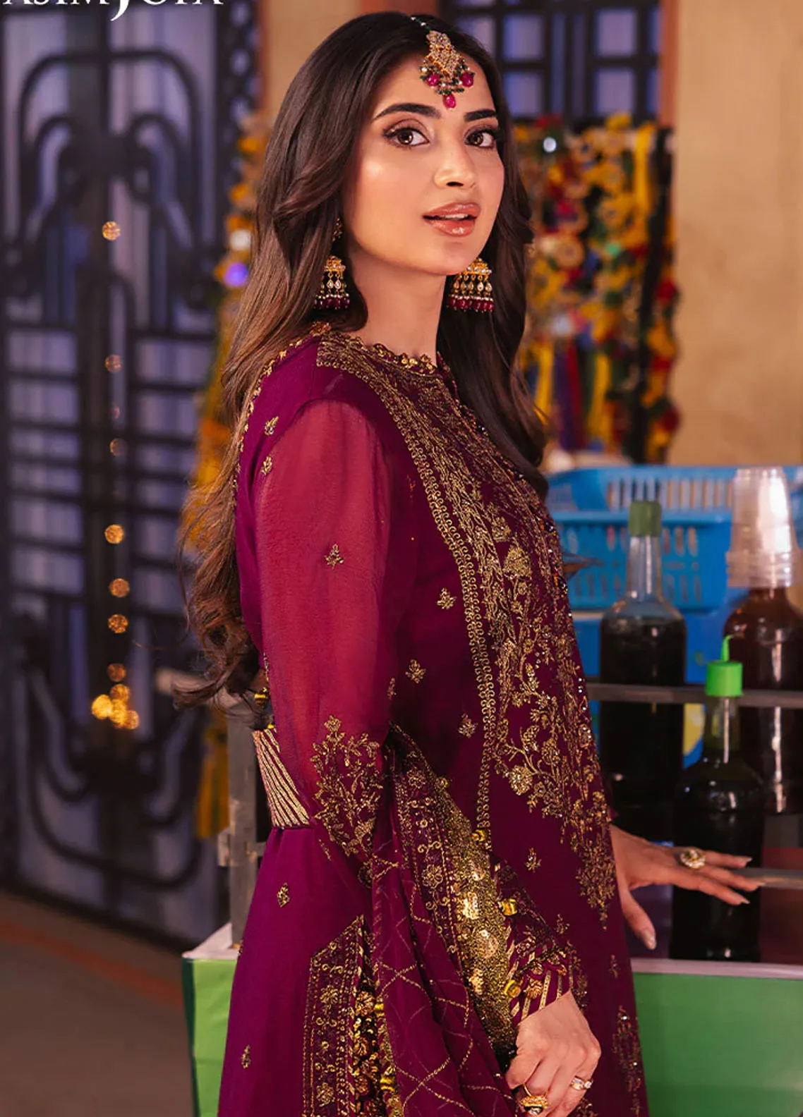 Chamkeeli By Asim Jofa Embroidered Chiffon Suit Unstitched 3 Piece AJ24CF AJKK-18 - Festive ...