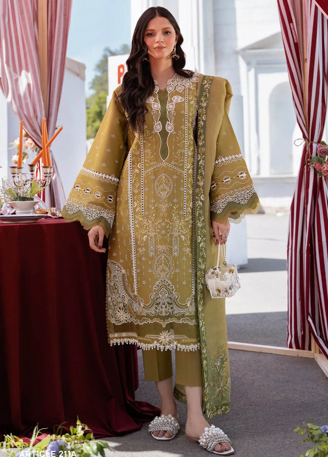 Clara By Bin Ilyas Embroidered Lawn Suit Unstitched 3 Piece BI24C 211A - Summer Collection