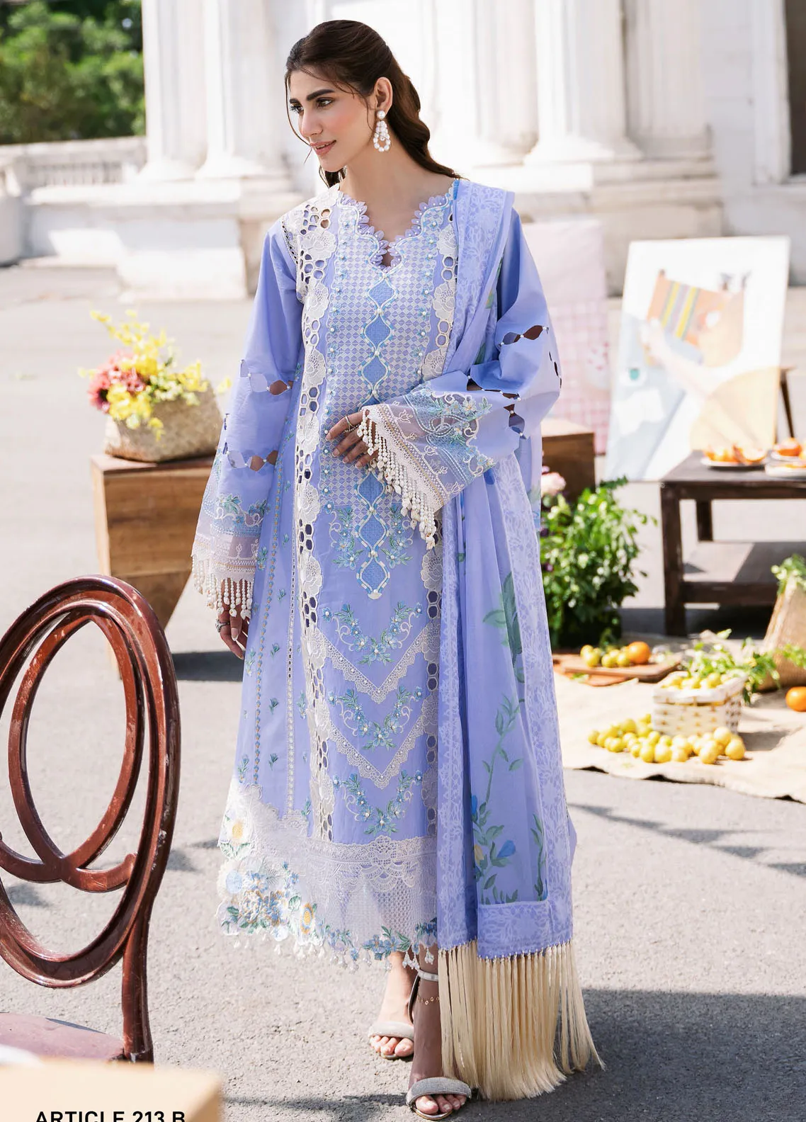 Clara By Bin Ilyas Embroidered Lawn Suit Unstitched 3 Piece BI24C 213A - Summer Collection