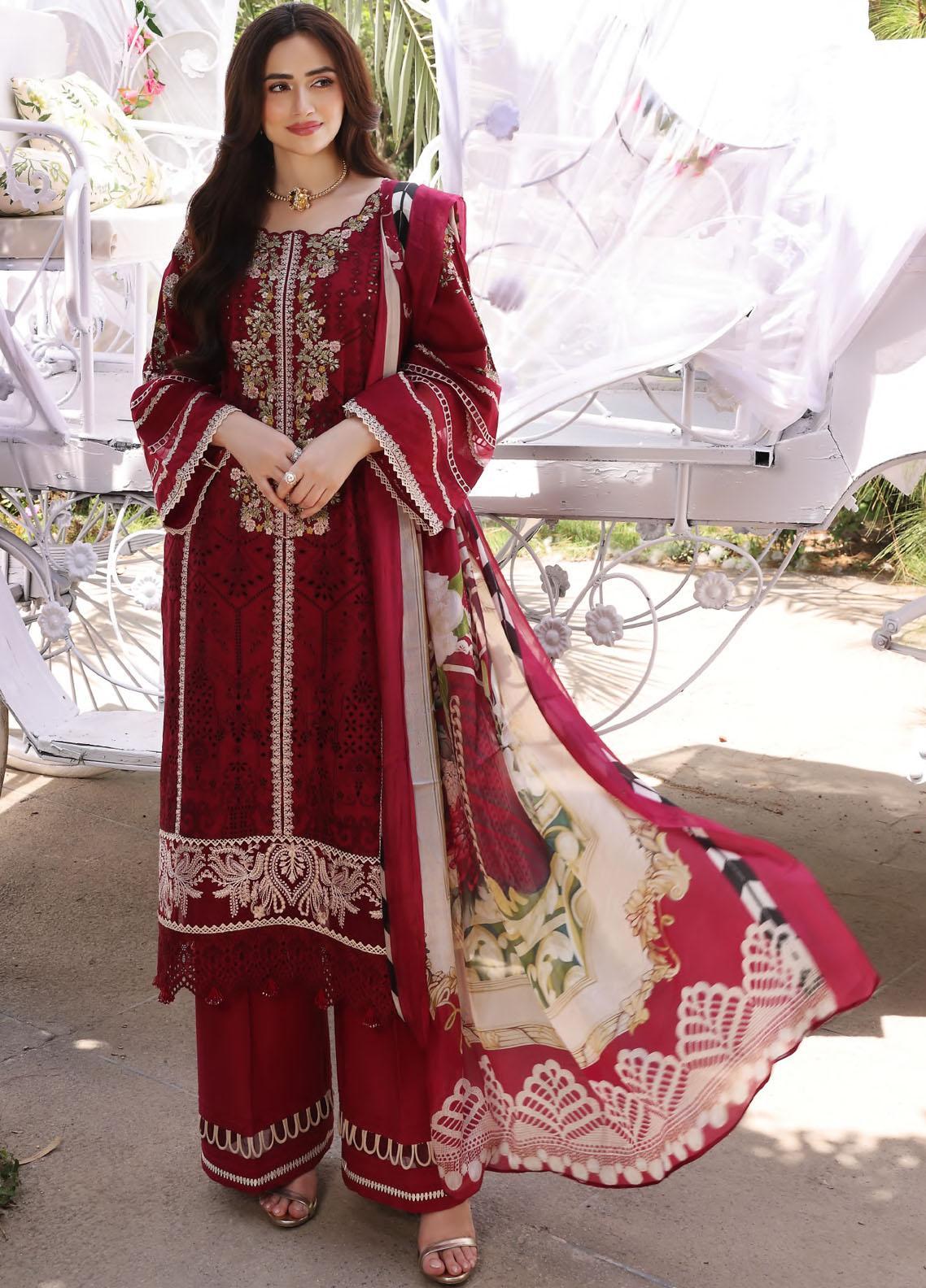 Elaf Embroidered Lawn Suits Unstitched 3 Piece EF23FCH ECF-10 - Festive Collection