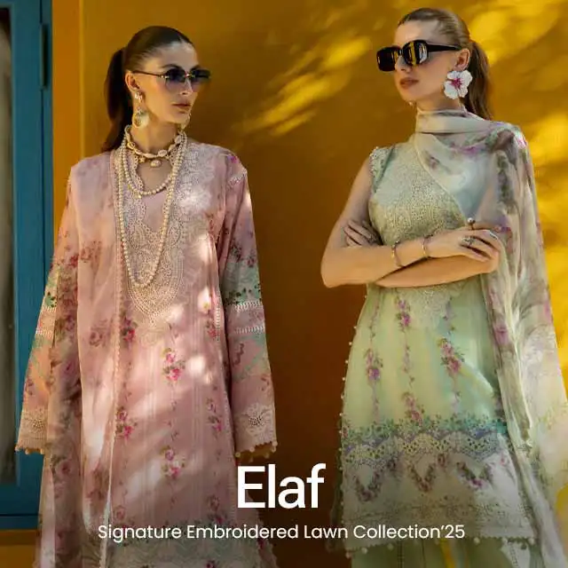 Elaf Signature Unstitched Embroidered Lawn Collection 2025-Sanaulla Store