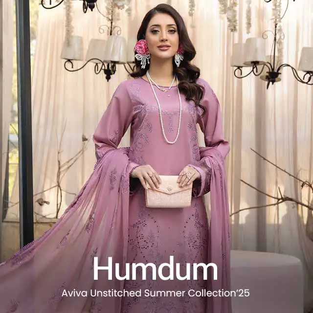 Humdum Aviva Unstitched Summer Collection 2025 - Sanaulla Store