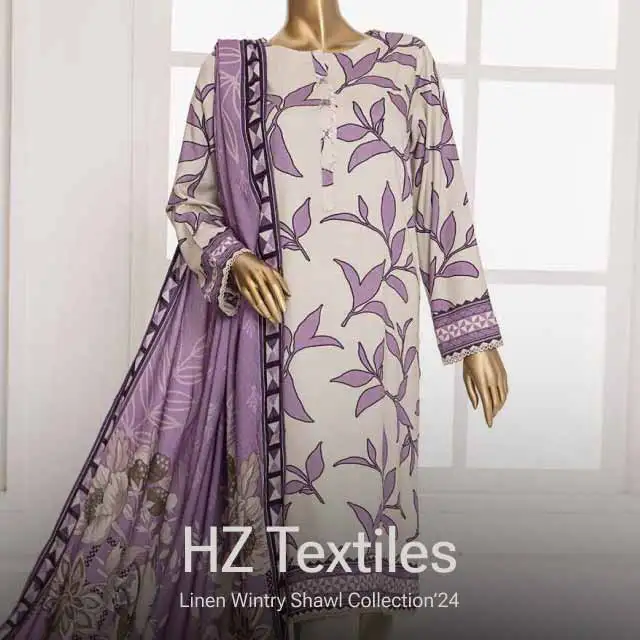 HZ Textiles Linen Wintry Shawl Collection 2024 Vol-2 | Sanaulla Store