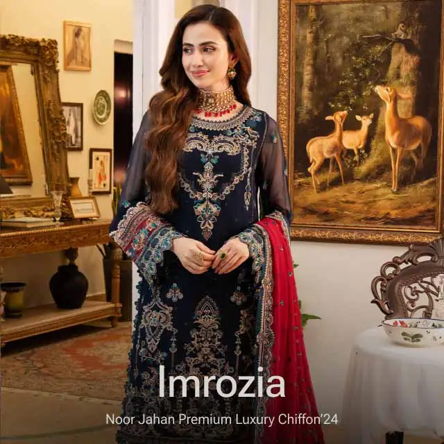 Noor Jahan By Imrozia Premium Luxury Chiffon Collection 2024 | Sanaulla Store