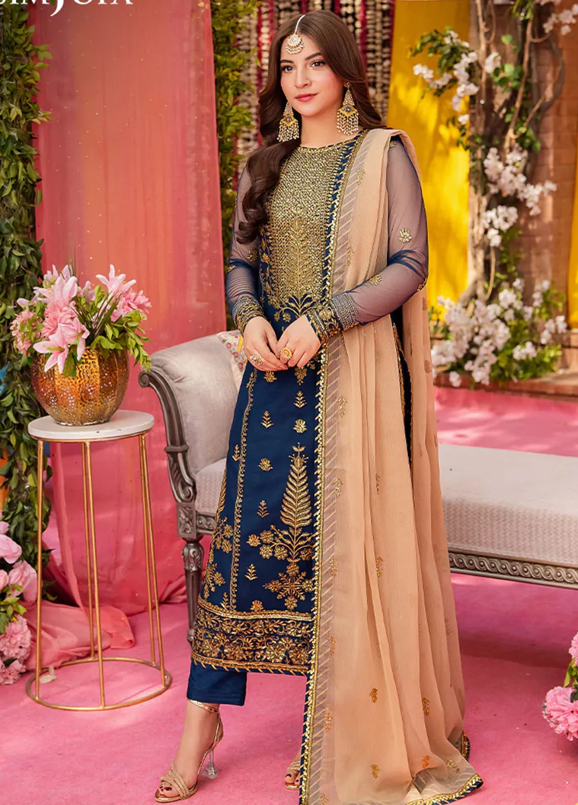 Jag Mag By Asim Jofa Embroidered Net Suit Unstitched 3 Piece AJ24J AJMJ ...