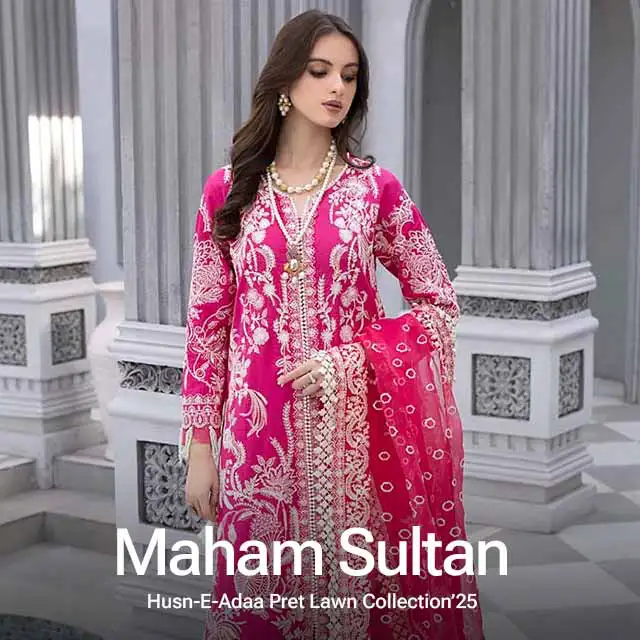 Husn-E-Adaa by Maham Sultan Pret Lawn Collection 2025 | Sanaulla Store